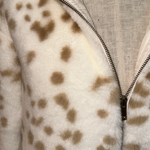 Nine West | Jackets & Coats | Fuzzy Animal Print Zip Up Jacket | Poshmark